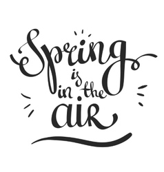 Hand lettering words Spring is in the air Vector Image