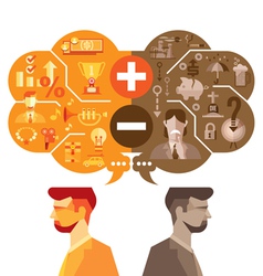 Positive and Negative thinking cartoon Royalty Free Vector