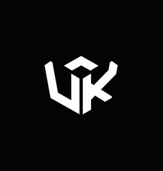 Uk logo monogram with slash style design template Vector Image
