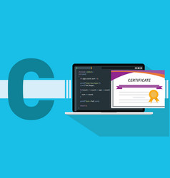 C sharp programming language certificate Vector Image