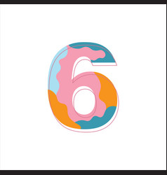 Cartoon balloon number 4 font kids numbers figure Vector Image