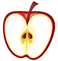Half apple Royalty Free Vector Image - VectorStock