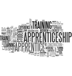 Apprenticeship word cloud concept Royalty Free Vector Image