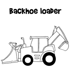 Backhoe loader cartoon art Royalty Free Vector Image