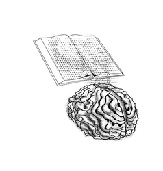 Book and mind Royalty Free Vector Image - VectorStock