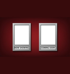Movie poster frame template with now showing and Vector Image