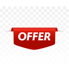 Blank labels offer tag red colored promo ribbons Vector Image