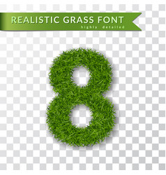 Grass number eight green number 8 isolated white Vector Image