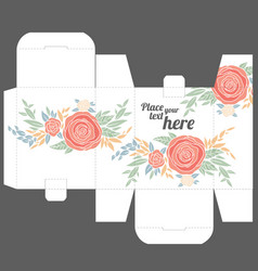 Gift box design template with nature pattern Vector Image