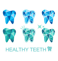 Tooth symbol set Royalty Free Vector Image - VectorStock