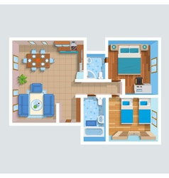 Architectural flat plan top view Royalty Free Vector Image