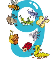 Number nine Royalty Free Vector Image - VectorStock