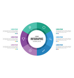 Circular chart diagram with 6 steps options Vector Image