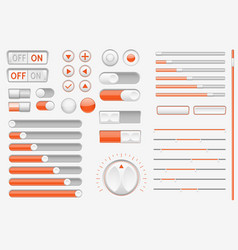 Toggle switch buttons on and off 3d oval gray Vector Image