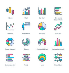 Cartoon sketch business graphic charts Royalty Free Vector