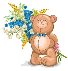 A happy bear above the iceberg Royalty Free Vector Image