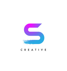 As a s brushed letter logo design with creative Vector Image
