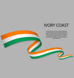 Waving ribbon or banner with flag Royalty Free Vector Image