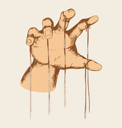 Puppet master controls mind Royalty Free Vector Image