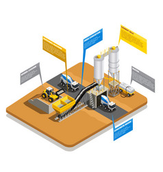 Cement production isometric icons Royalty Free Vector Image