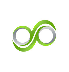 Green infinity logo template infinity design Vector Image