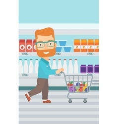 Customer with trolley Royalty Free Vector Image