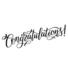 Hand drawn congratulations black lettering Vector Image