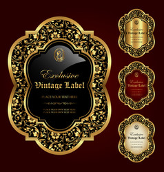 Purple luxury square background gold frame roses Vector Image