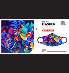 Masker design template and mockup with colorful Vector Image