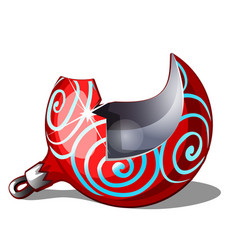 Damaged christmas toy in form a broken red Vector Image