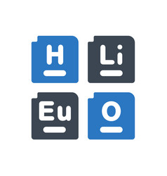 Chemical elements from periodic table white icons Vector Image