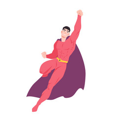 Flying superhero throwing a punch Royalty Free Vector Image