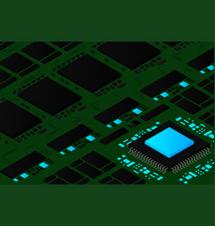 Artificial intelligence micro chip quantum Vector Image