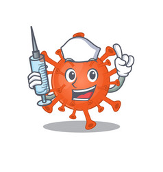 Friendly nurse deadly corona virus mascot Vector Image
