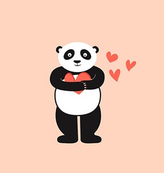 Panda with heart Royalty Free Vector Image - VectorStock