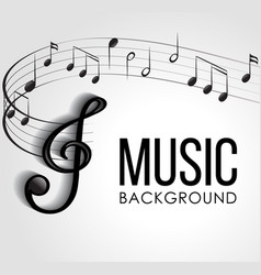 Word music with music notes in background Vector Image