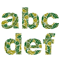 Ecology style flowery font typeset made using Vector Image