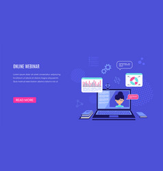 Video call concept banner design in flat style Vector Image