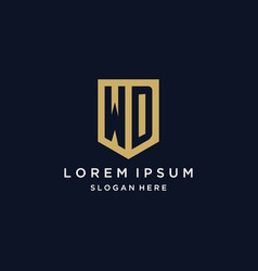 Wd circle monogram logo Royalty Free Vector Image