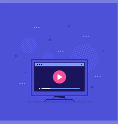 Video call concept banner design in flat style Vector Image