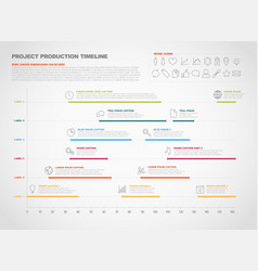 Gantt project production timeline graph Royalty Free Vector