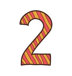 Colorful number two design over striped Royalty Free Vector