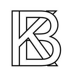 Logo sign ak ka sign two interlaced letters a k Vector Image
