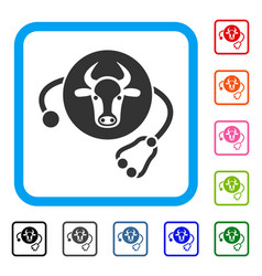 Cow veterinary icon grunge watermark Royalty Free Vector