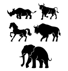 Five Power Animals Royalty Free Vector Image - VectorStock