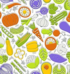 Vegetable organic food seamless background Vector Image