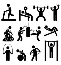 Gym gymnasium body building exercise training Vector Image
