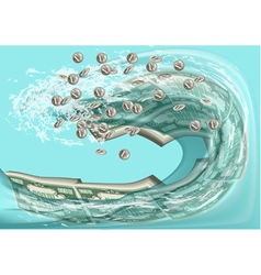 Money wave Royalty Free Vector Image - VectorStock