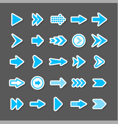 Colorful arrow stickers set blue cursor icons Vector Image