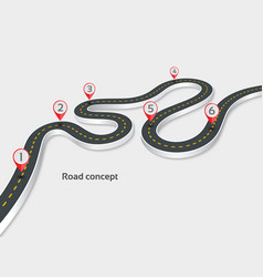 Winding 3d road concept on a transparent Vector Image